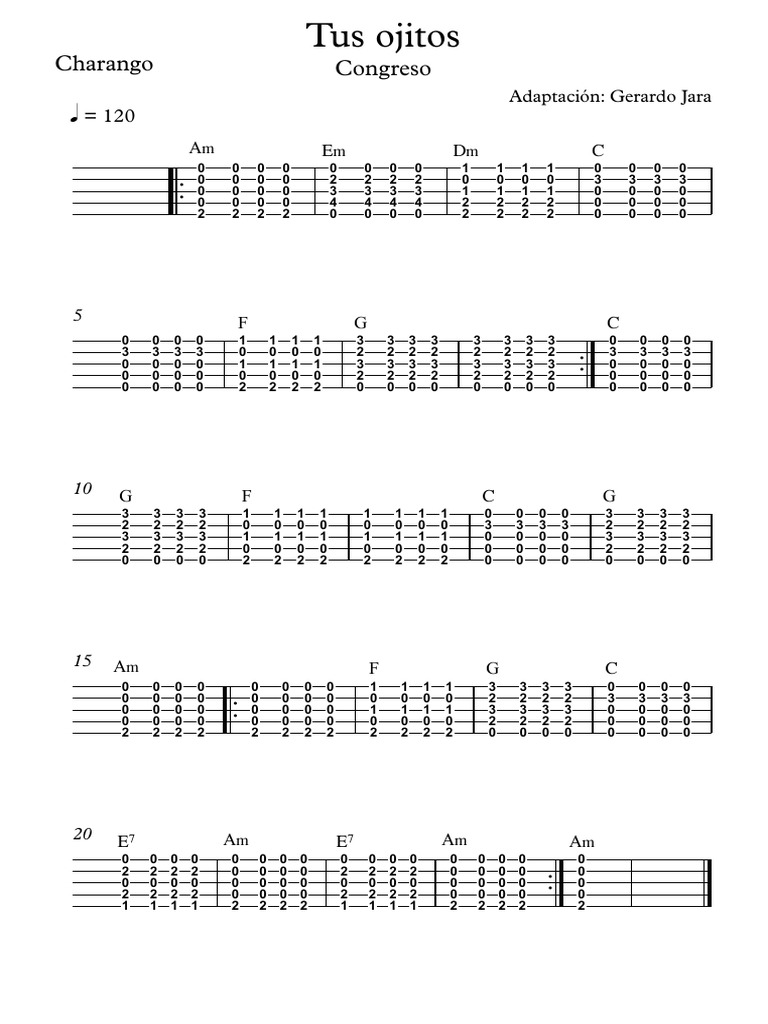 Congreso - Tus Ojitos (Am) - Charango | PDF