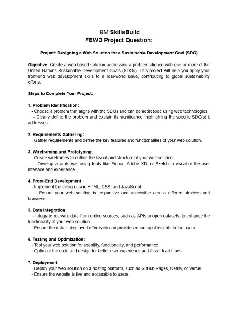IBM SkillsBuild FEWD Project Question 2024 | PDF | World Wide Web ...