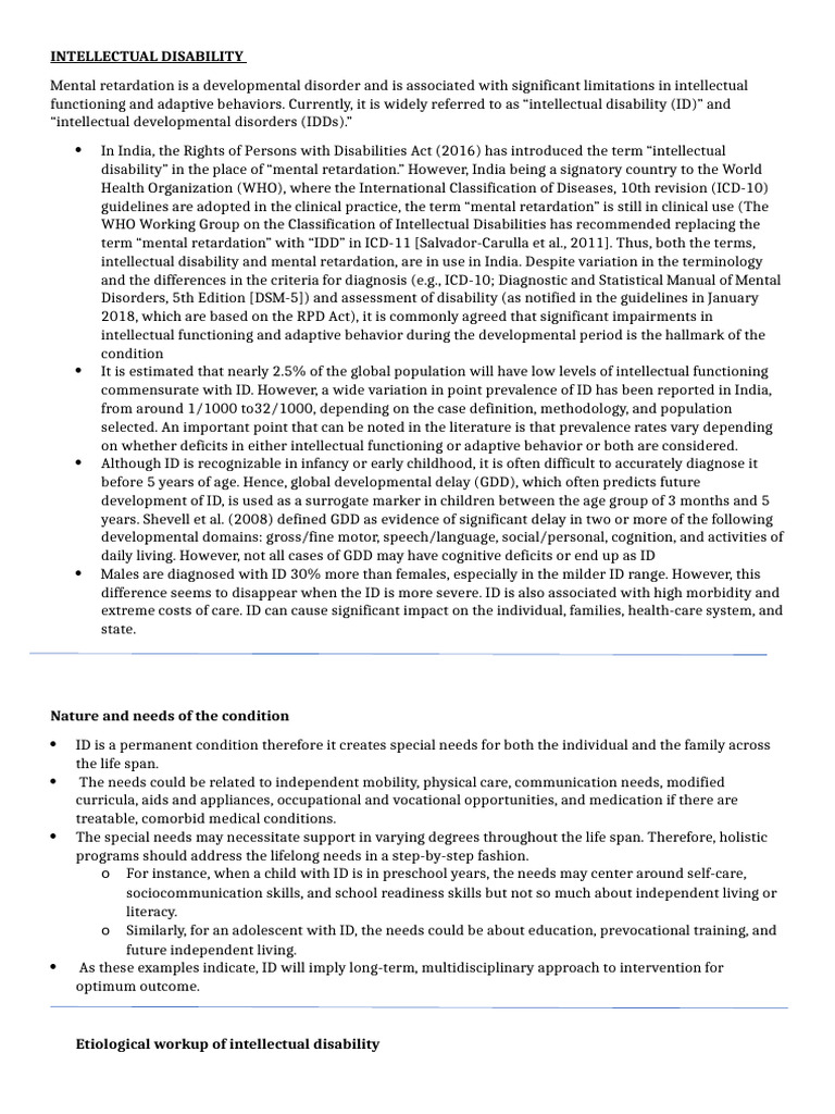 Intellectual Disability | PDF
