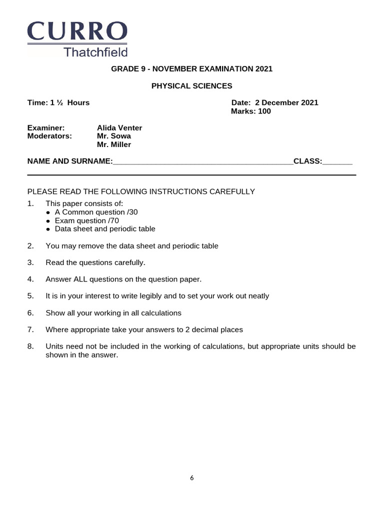 November Exam Paper1 | PDF