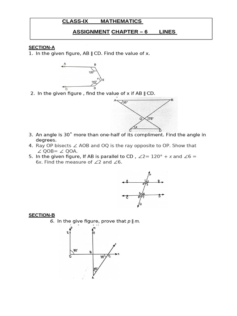 CH 6 Lines and Angles | PDF