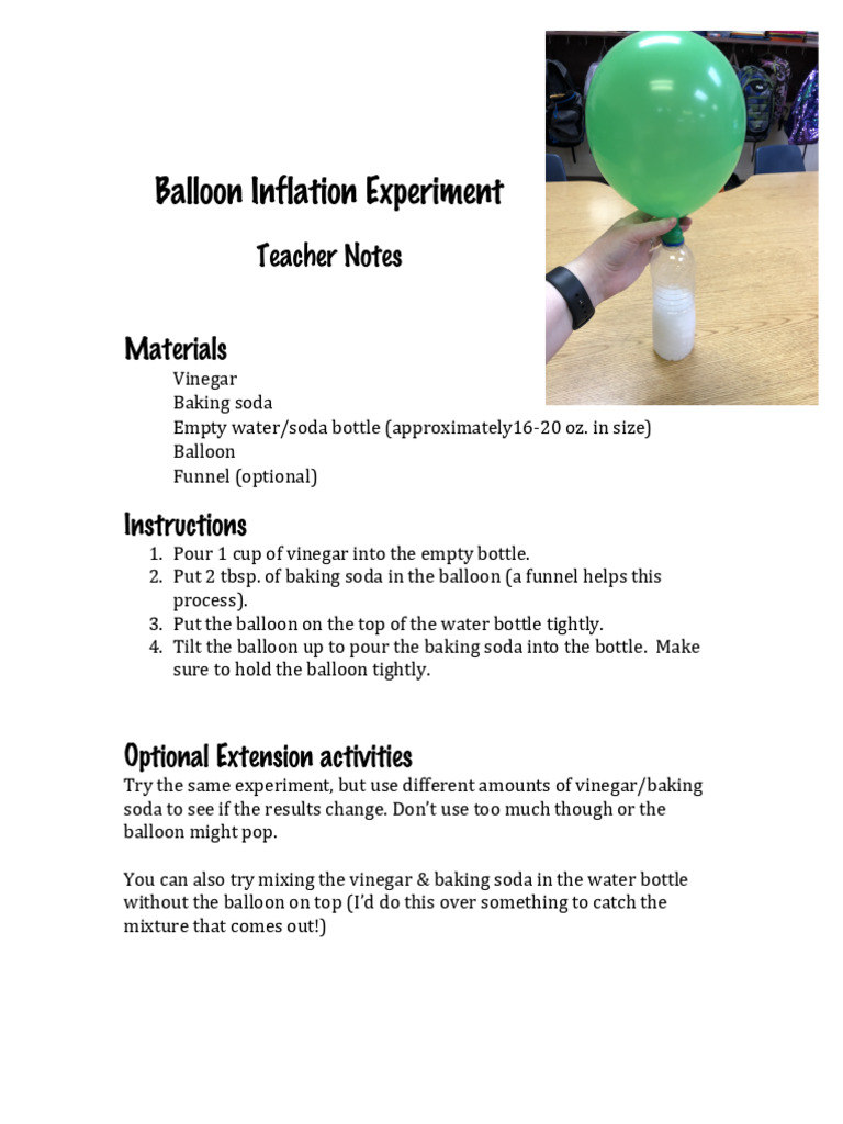 Balloon Inflation Experiment | PDF | Balloon | Self-Improvement