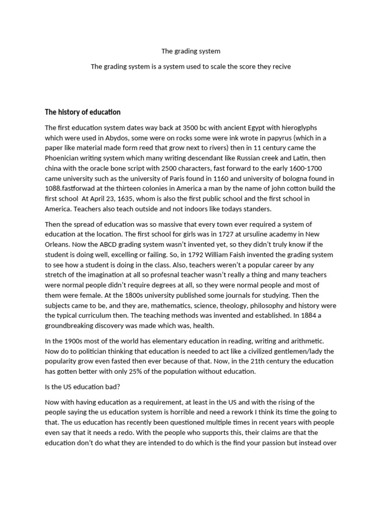 The Grading System | PDF