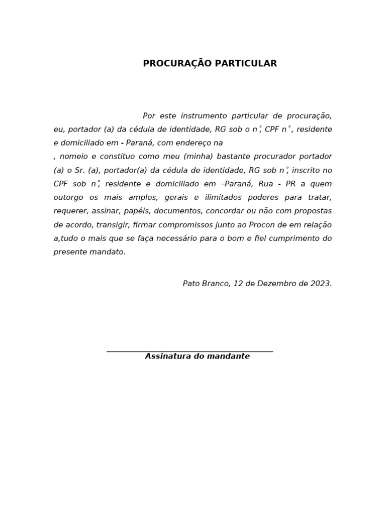 Procuração Procon | PDF