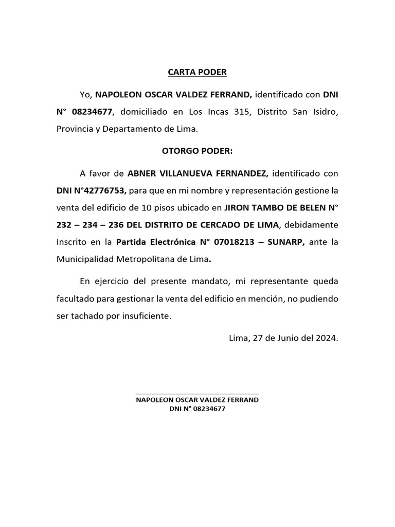 Carta Poder | PDF