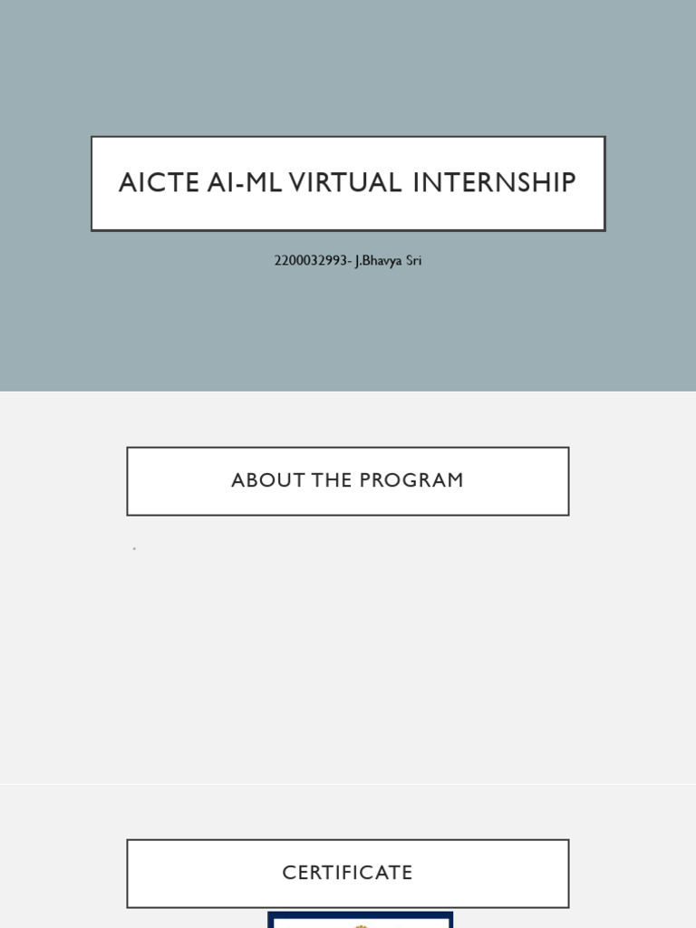 Aicte Ai-Ml Virtual Internship | PDF