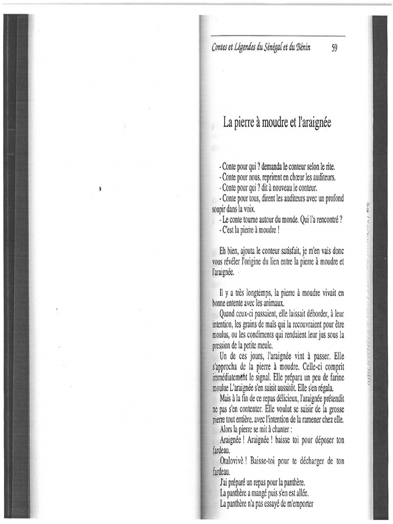 Conte Benin Senegal-La Pierre A Moudre Et L - Araignee-Ds Aguessy ...