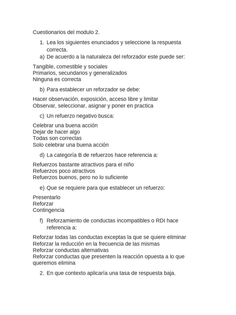 Cuestionario Modulo2 | PDF