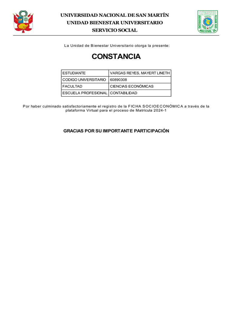Constancia | PDF