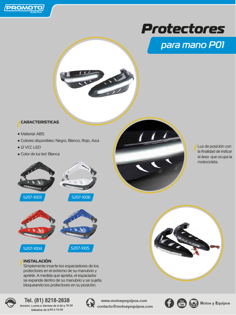 Caracteristicas Protectores de Mano | PDF