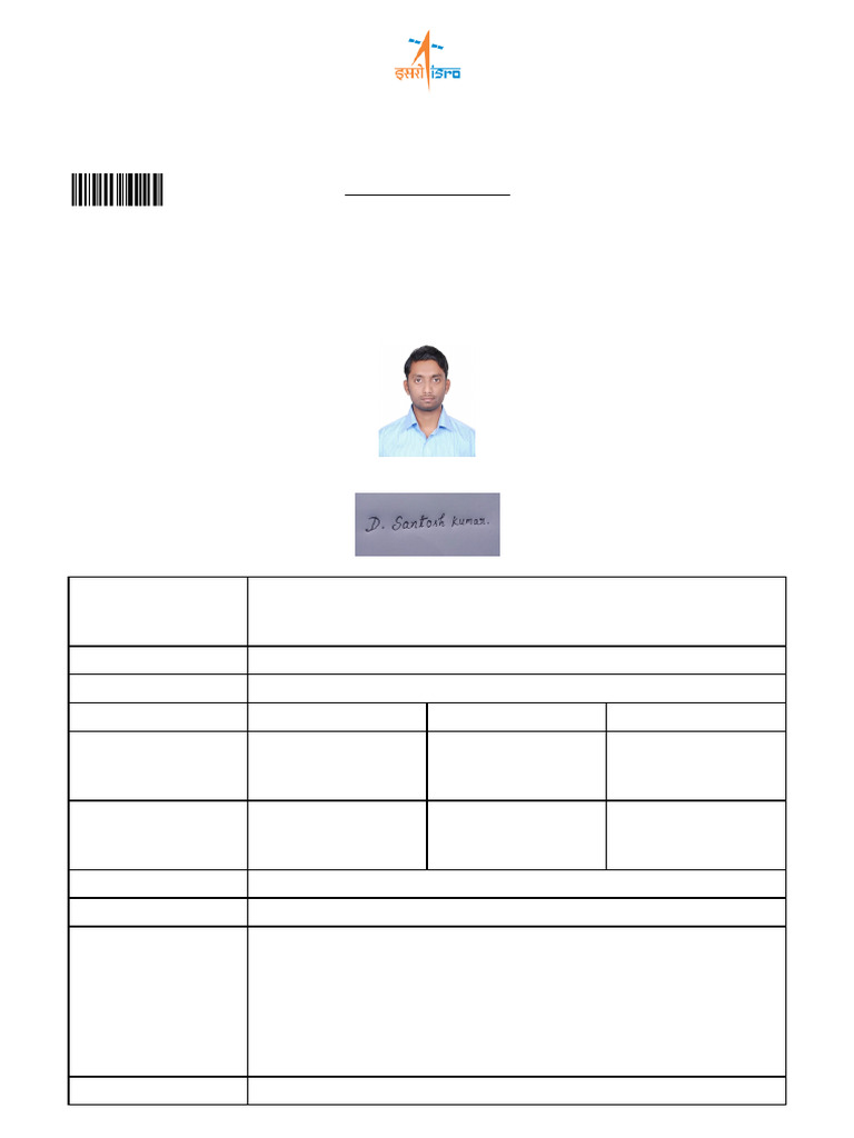 Isro Electronics Application Form 2019 | PDF