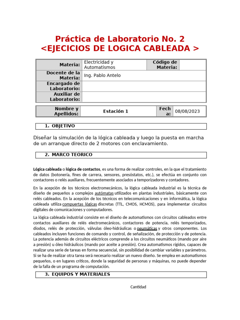Práctica de Laboratorio No 2 | PDF