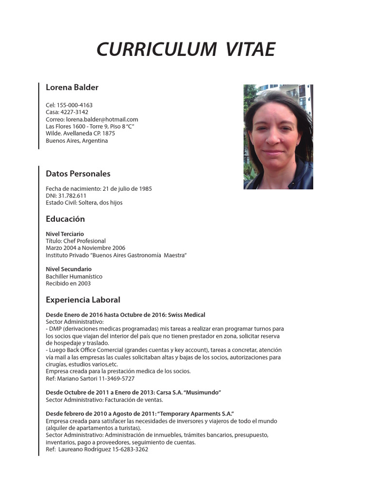 CV Lorena Balder | PDF