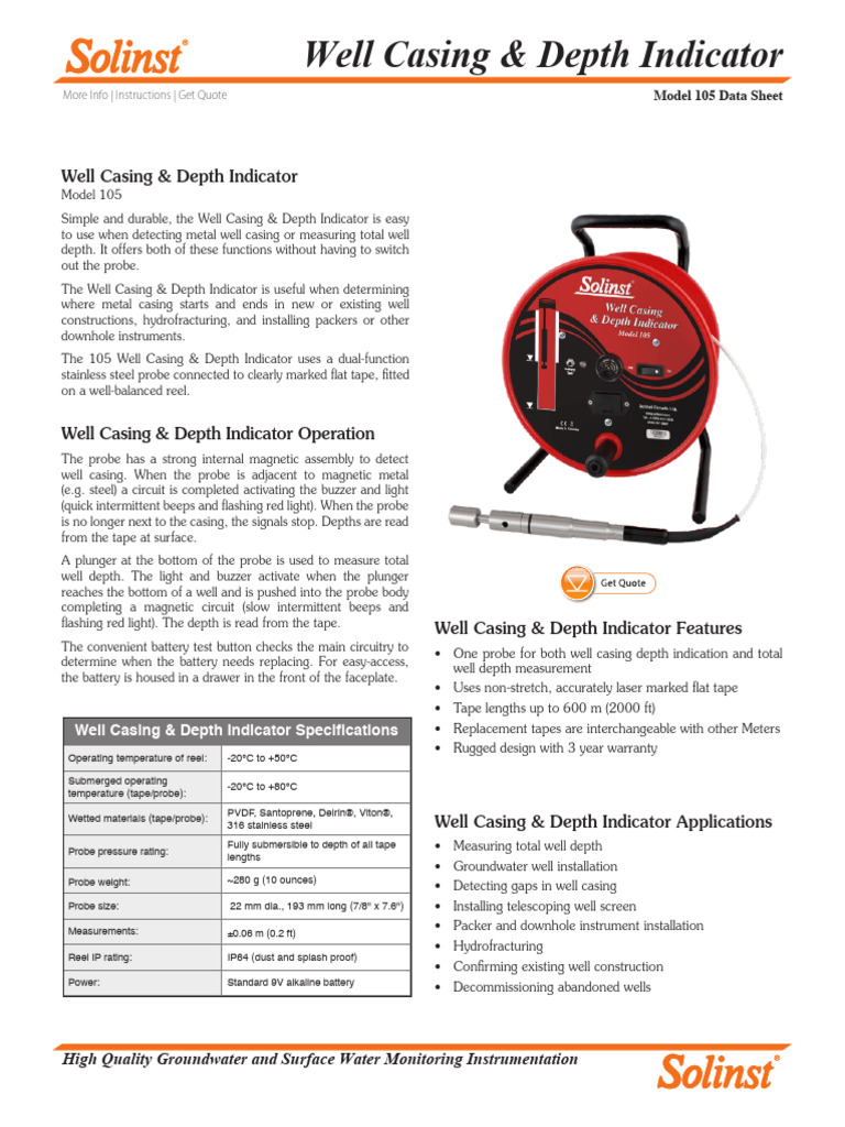 Well Casing & Depth Indicator | PDF