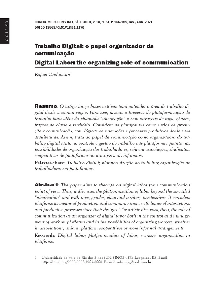 Artigo Trabalho Digital | PDF