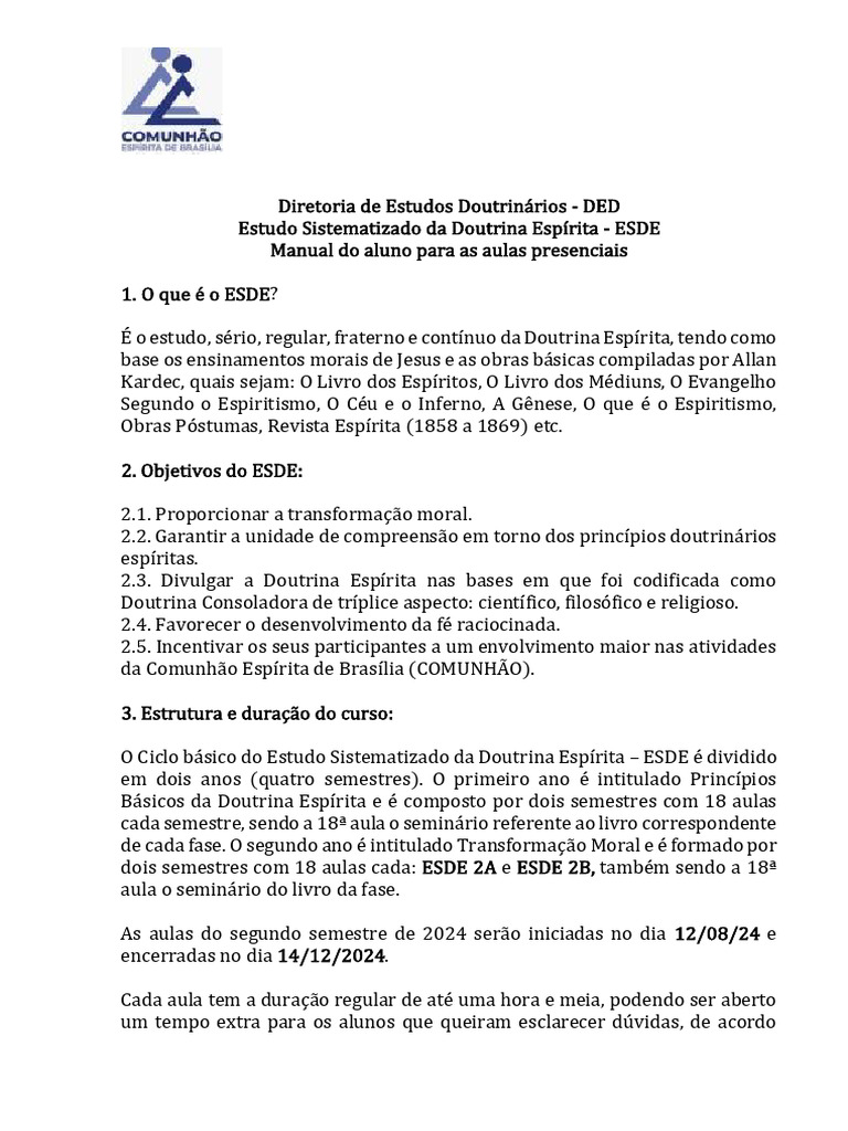 Manual Do Aluno ESDE 2 2024 | PDF