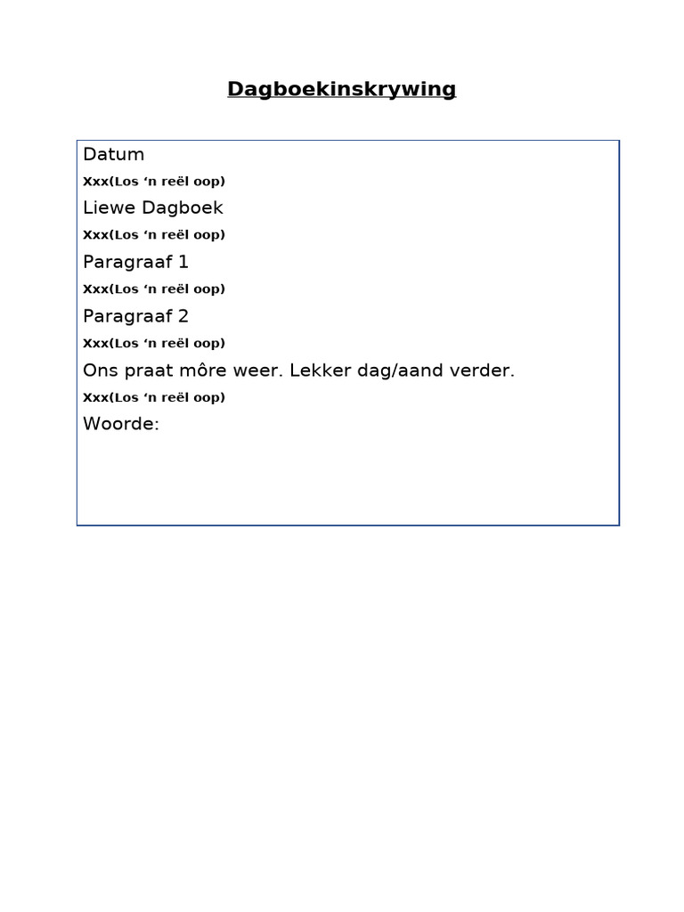 Dagboekinskrywing | PDF
