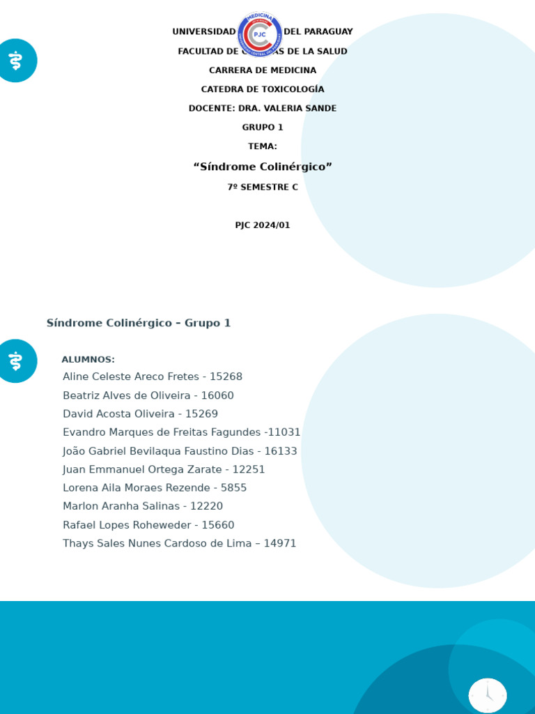 Toxicologia Sindrome Colinergico G1 7C | PDF