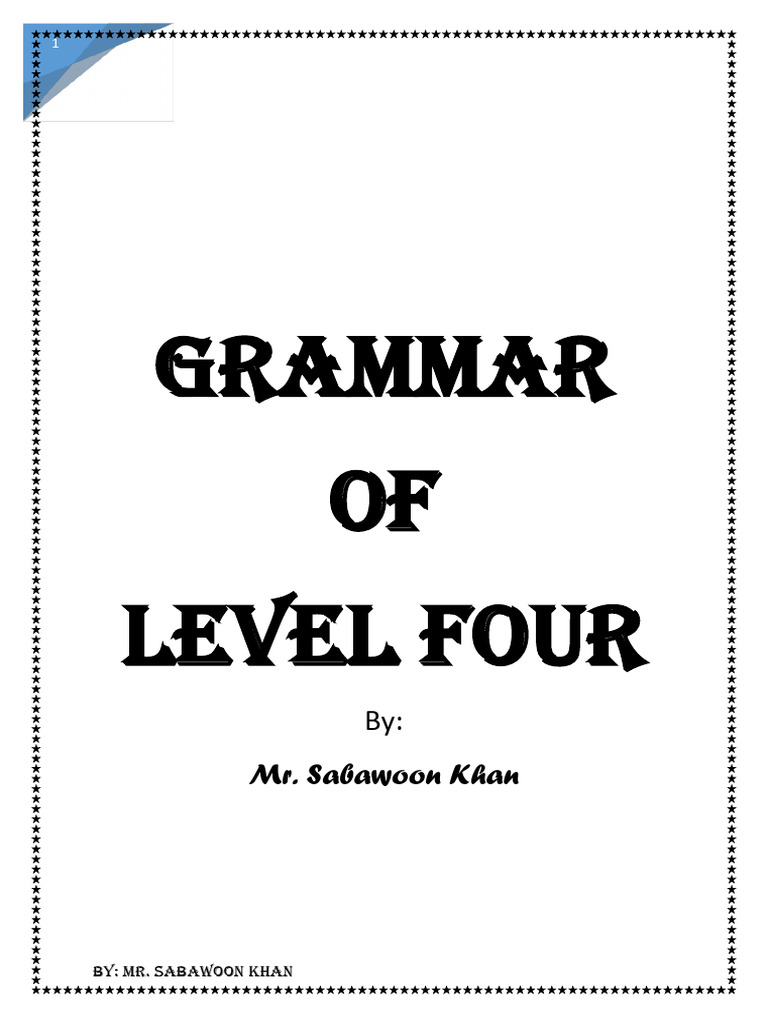 Grammar For Level Four Class | PDF
