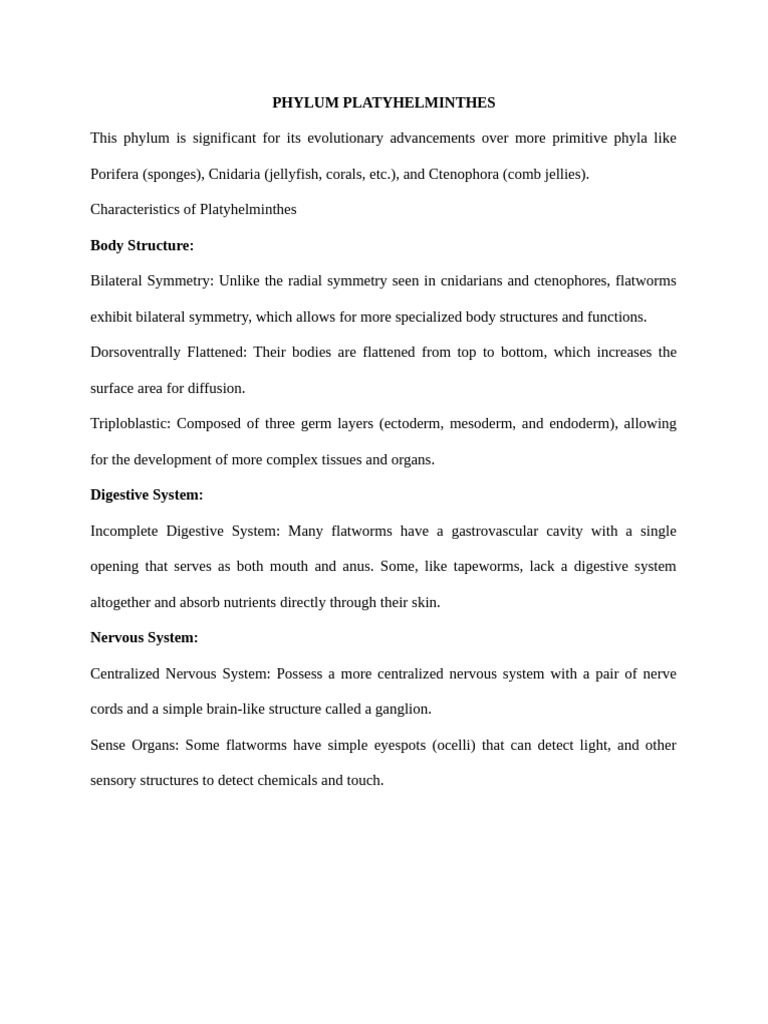 Mastermind Phylum Platyhelminthes | PDF