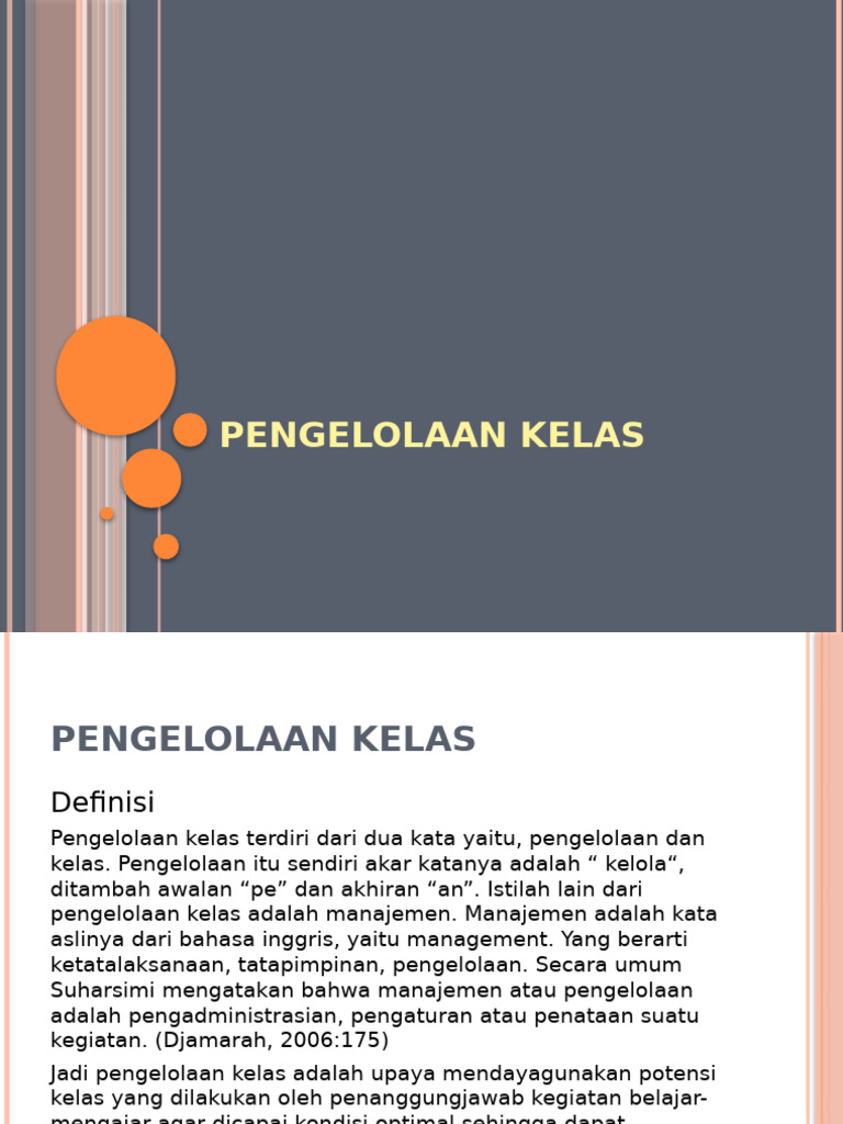 pengelolaan kelas | PDF