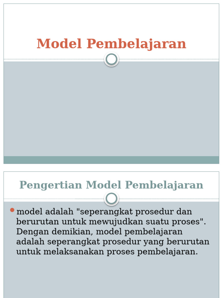 Model Pembelajaran | PDF