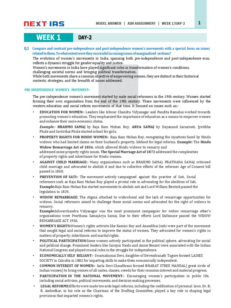 B2- Indian Society W1D2 | PDF