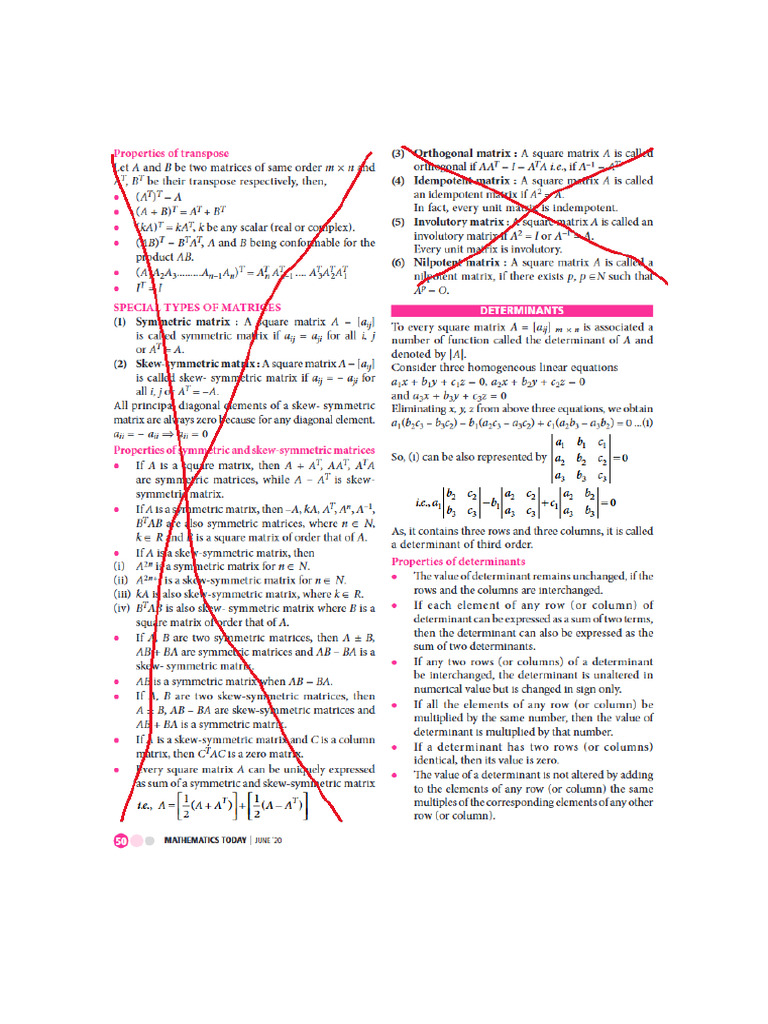 XII - Determinants Concept Booster | PDF