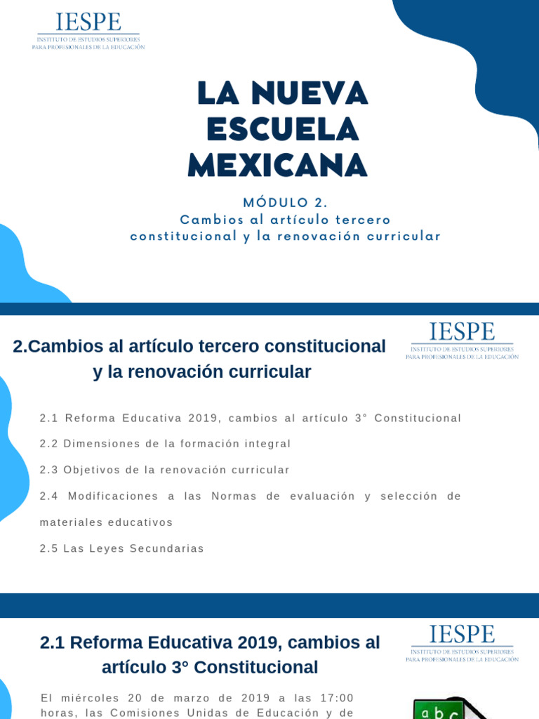 MODULO 2. Cambios Al Articulo Tercero Constitucional y La Renovacion Curricular 1 | PDF