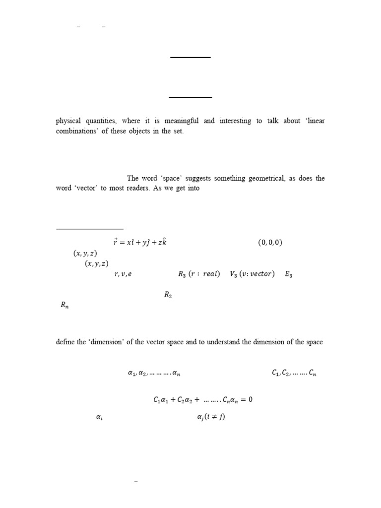 Lec 7 | PDF | Vector Space | Scalar (Mathematics)