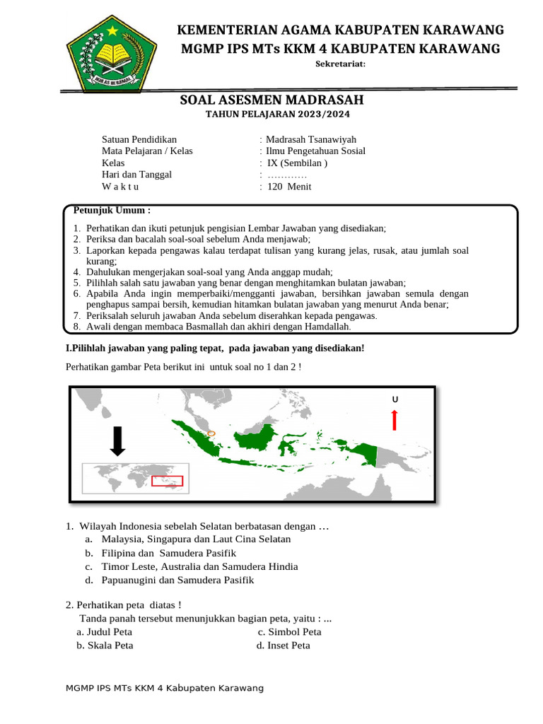 Soal Am Mts Ips 2024 | PDF