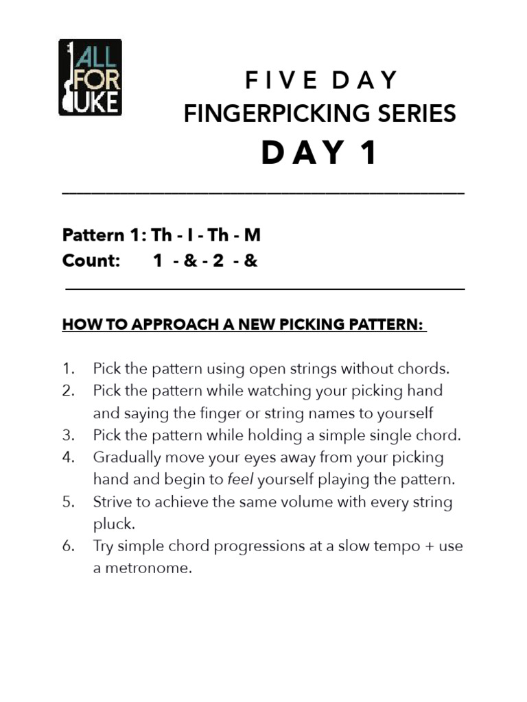 A4U Fingerpicking Series Day 1 | PDF