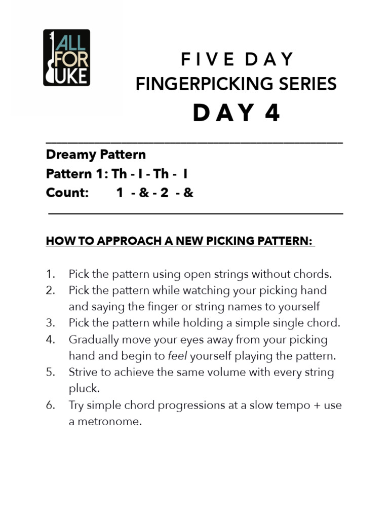 A4U Fingerpicking Series Day 4 | PDF