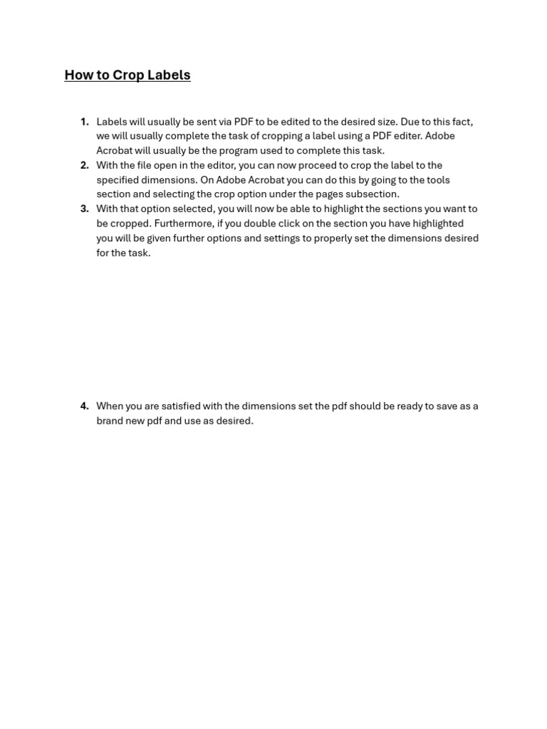 How To Crop Labels | PDF