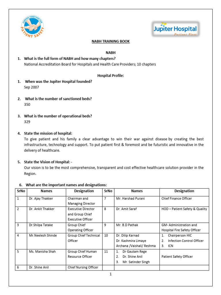 NABH Training Material | PDF