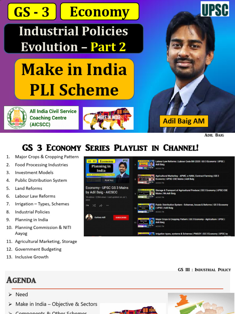 Industrial Policy 2 - Make in India & PLI | PDF