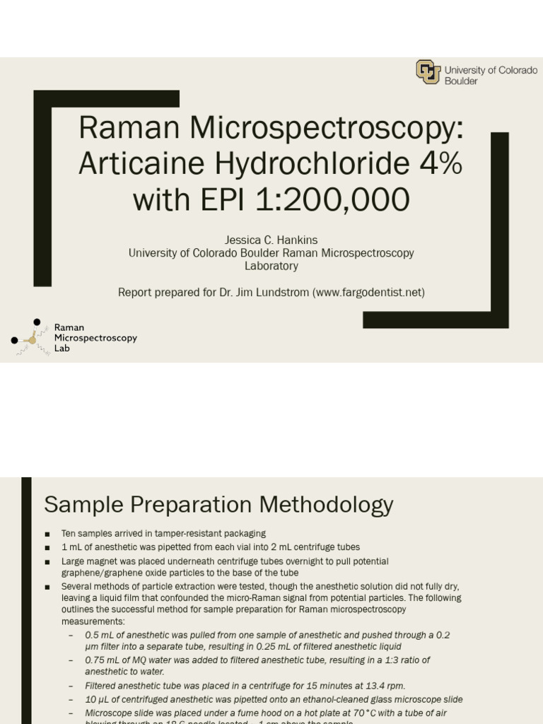 Anesthetic Raman Microspectroscopy Final Report | PDF