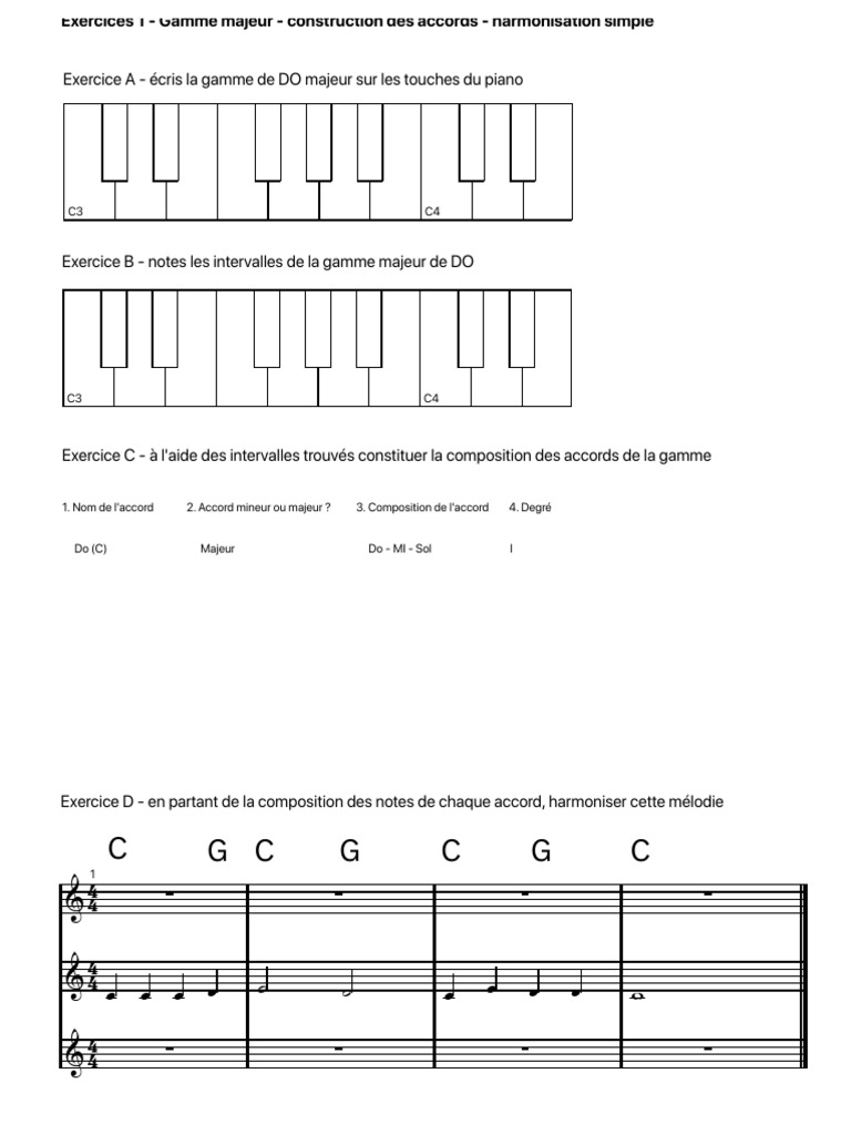 Exercices Dharmonisation Et Découte | PDF