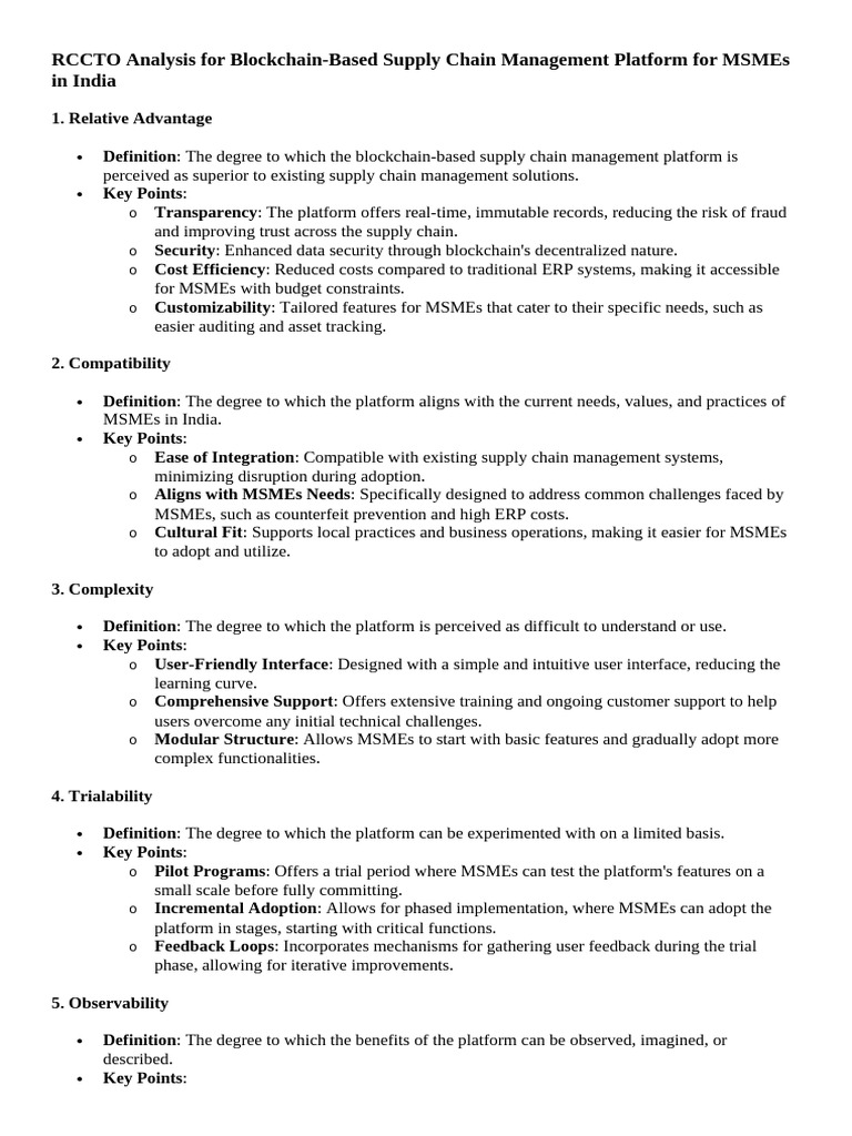 RCCTO Analysis For Product | PDF