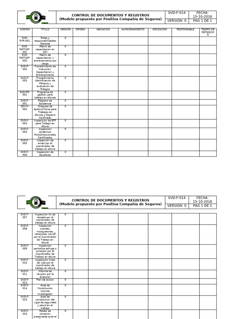 CONTROL DE DOCUMENTOS Y REGISTROS FORMATO NUEVO | PDF