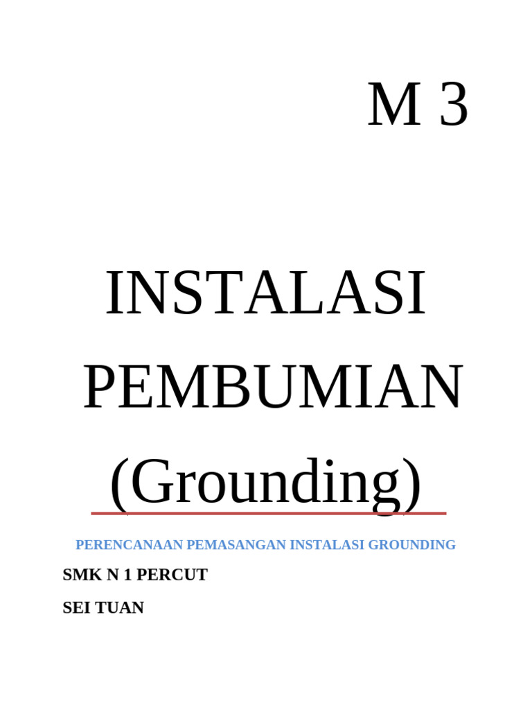 M 3 Perencanaan Instalasi Pembumian (Grounding) | PDF