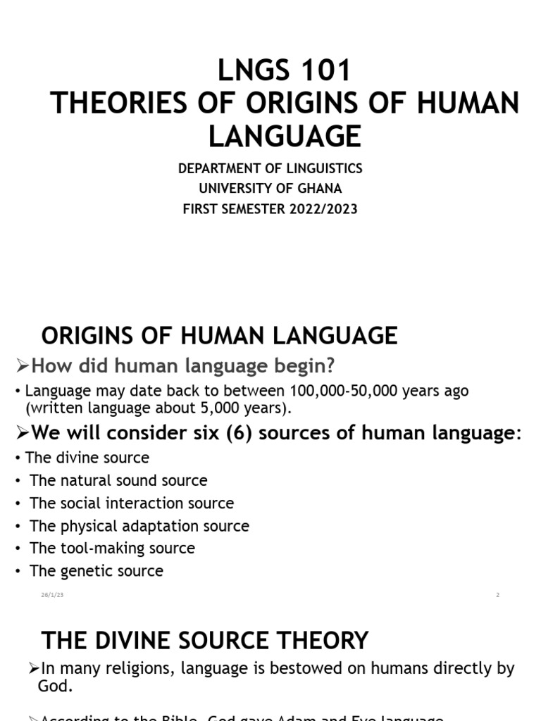 Theories of The Origins of Language-3 | PDF