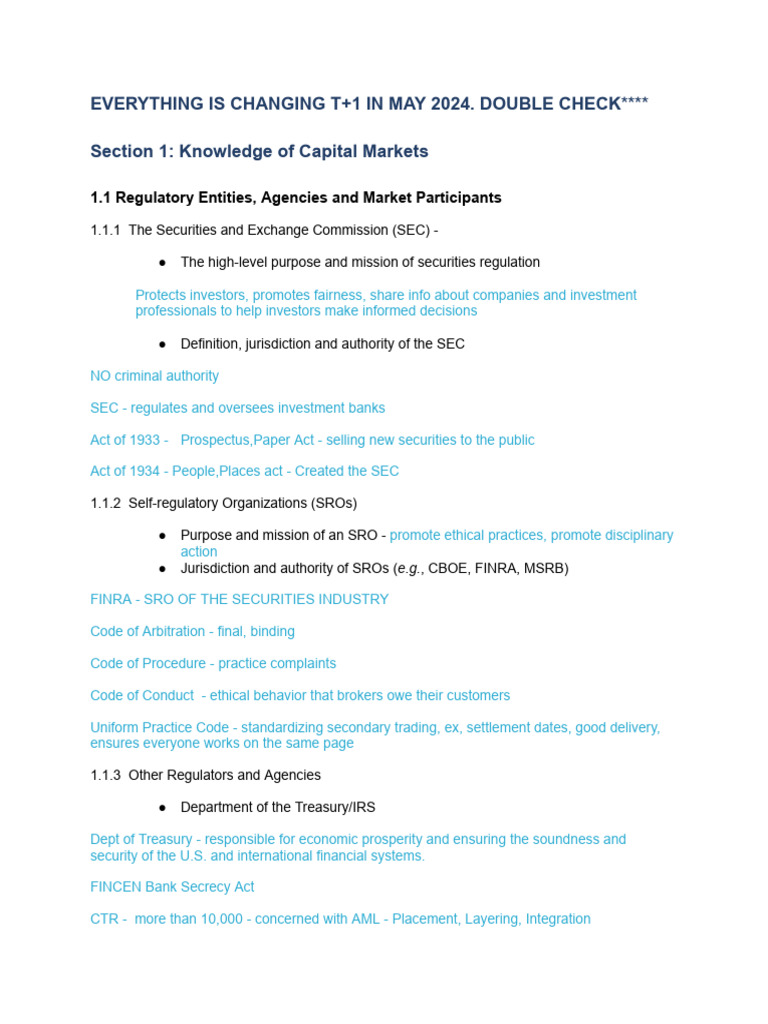 SIE Content Outline Breakdown | PDF