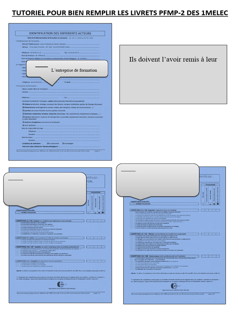 Tutoriel Livret PFMP-2 1MELEC 2021-2022 | PDF