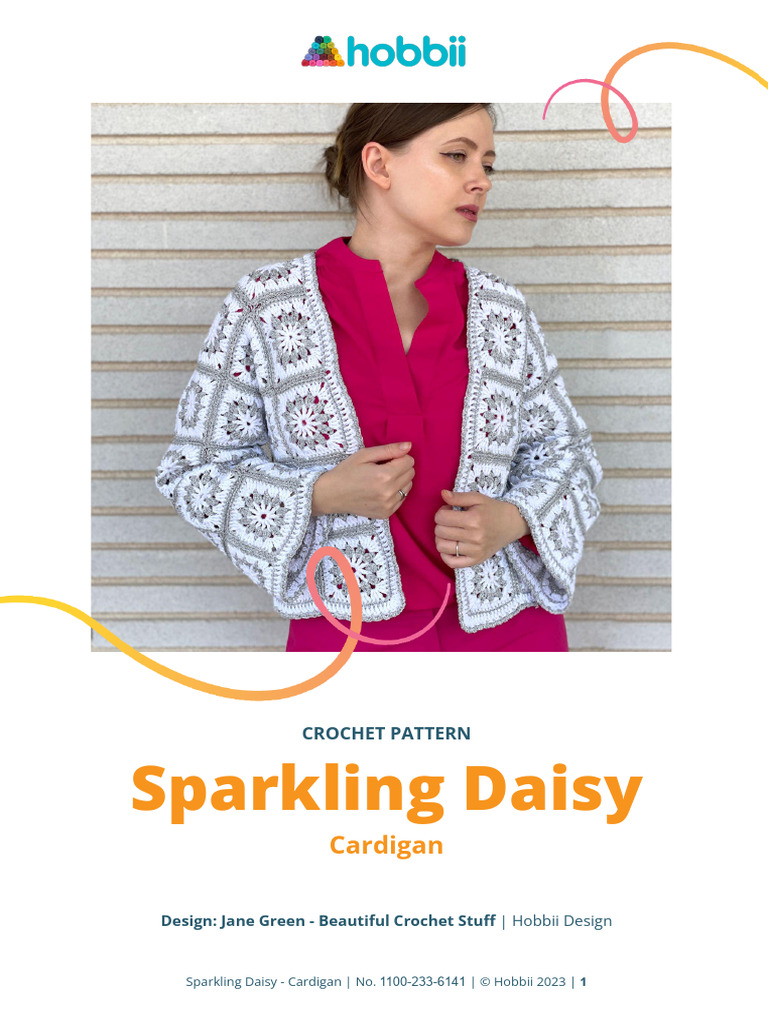Sparkling Daisy Cardigan Crochet Pattern | PDF | Crochet | Home & Garden