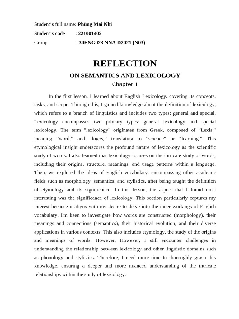 Reflection 1 | PDF