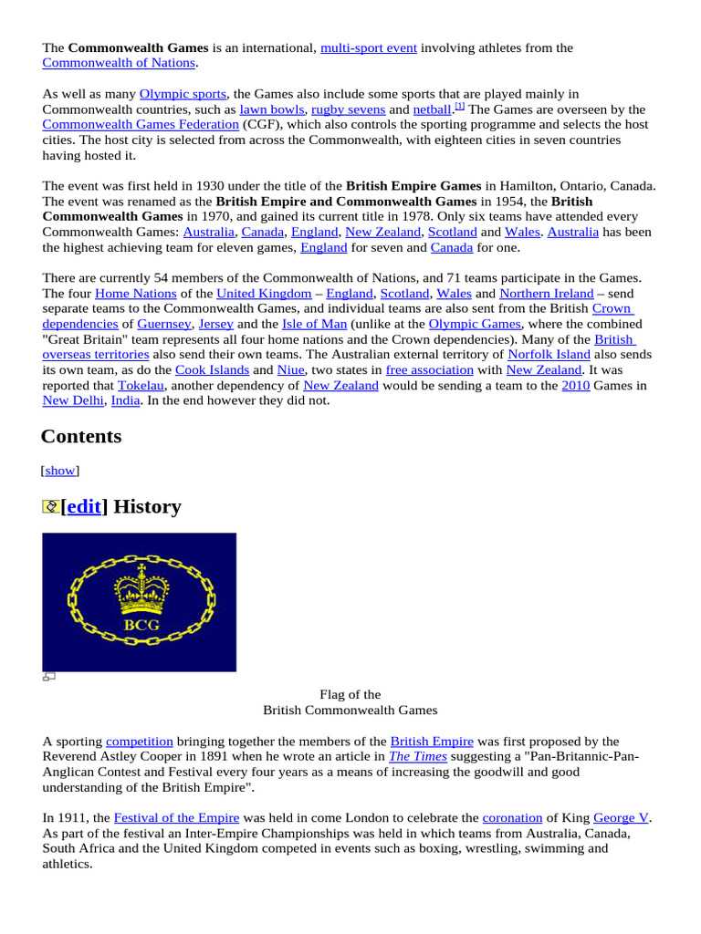 Commonwealth Games | PDF