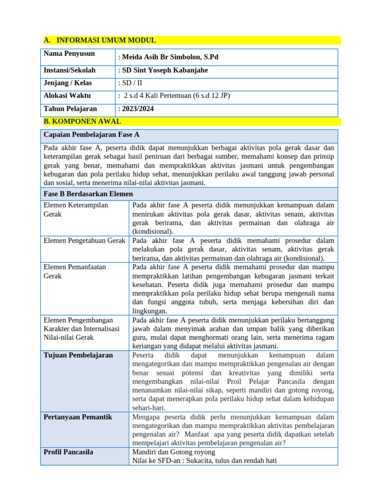 BAB 6 - PJOK Sem 2 | PDF