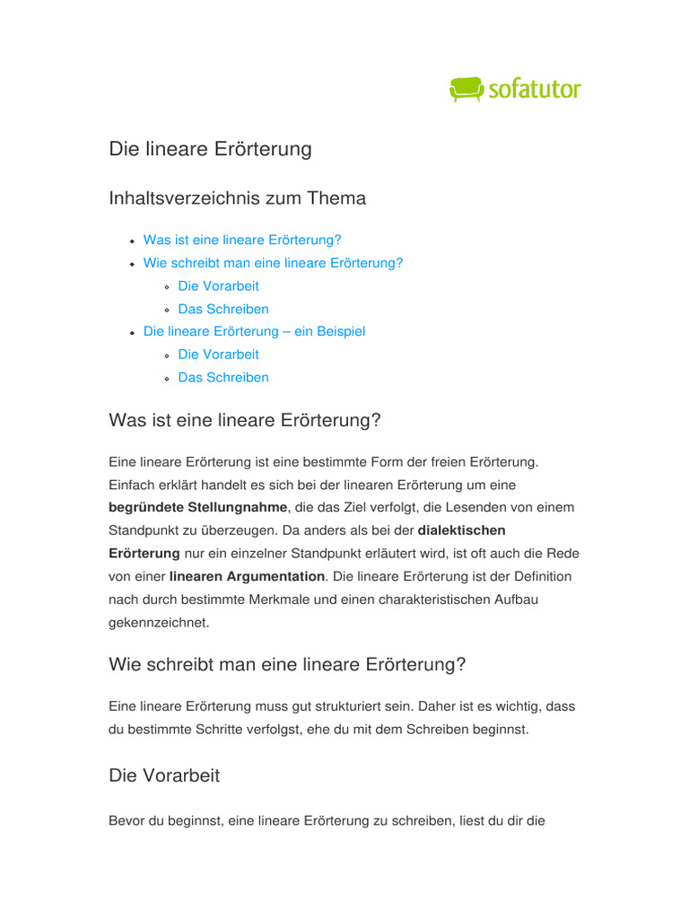 Die Lineare Erörterung | PDF