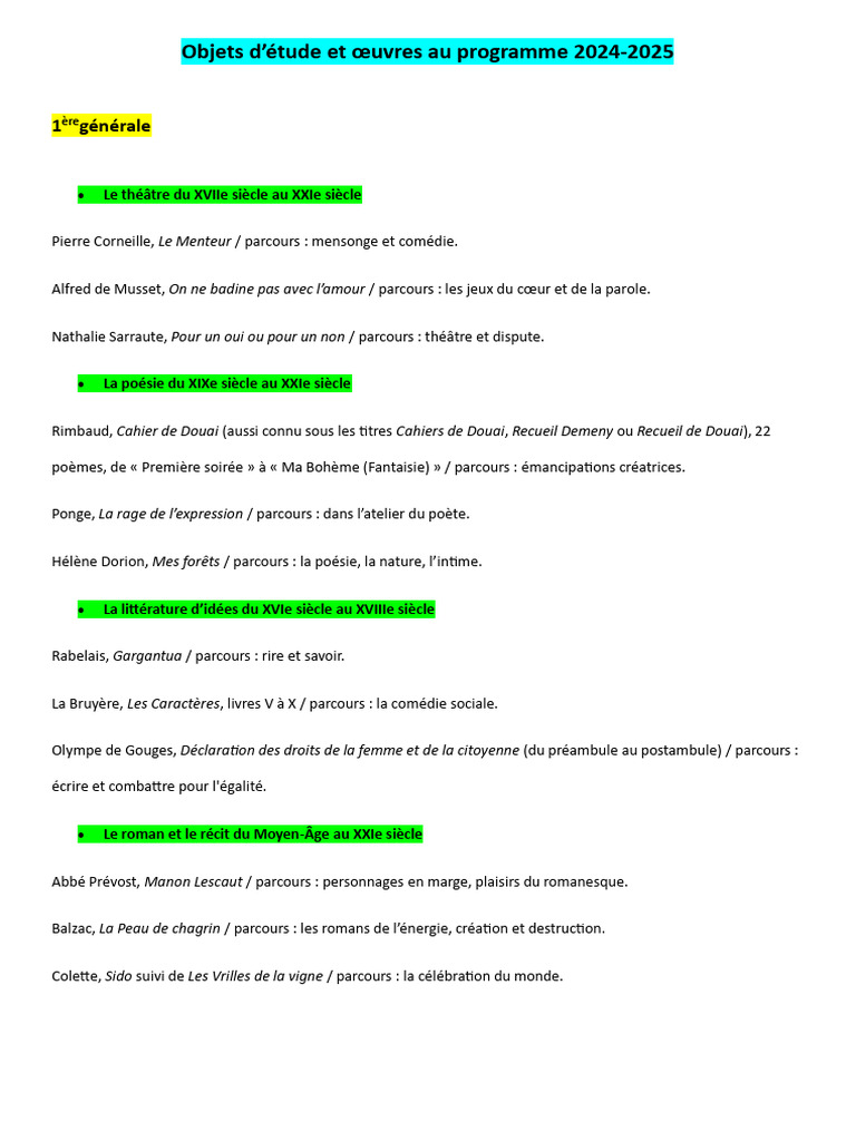 Programme EAF 2024-2025 | PDF